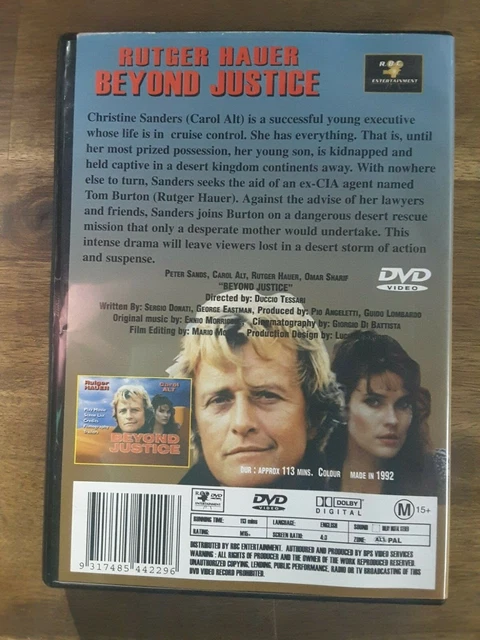 BEYOND JUSTICE DVD 1992 - Rutger Hauer Movie - Rare £12.05 - PicClick UK