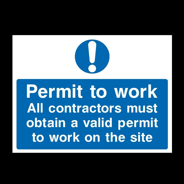 PERMIT TO WORK Plastic Sign OR Sticker - A6 A5 A4 (CSS11) £2.19 ...