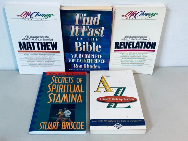 5 FAITH BASED: LifeChange Matt, Rev/Find It Fast/AtoZ Bible Ref ...