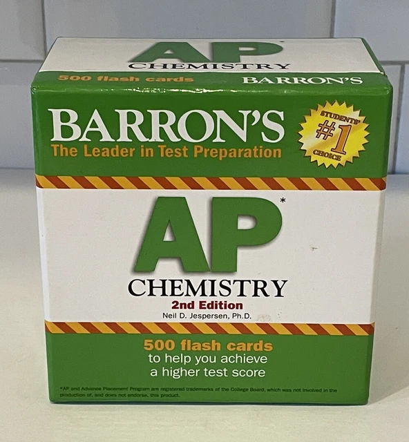 BARRON'S AP CHEMISTRY Flash Cards, 2nd Edition, Jespersen, Neil D. Test ...