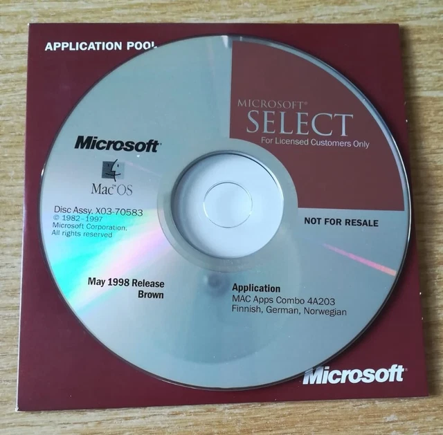 MICROSOFT SELECT - Application MAC Apps Combo, X03-70583 EUR 15,00 ...
