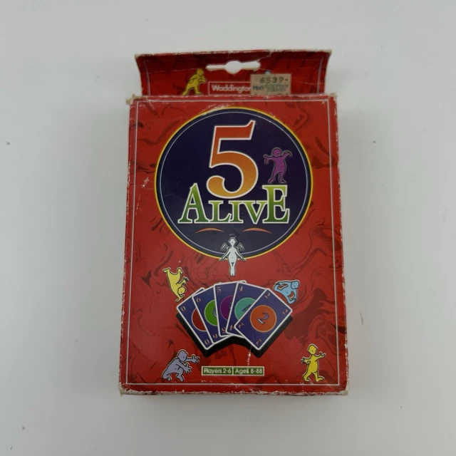 5 ALIVE CARD Game Waddingtons 1993 Vintage Travel Game Complete Boxed ...