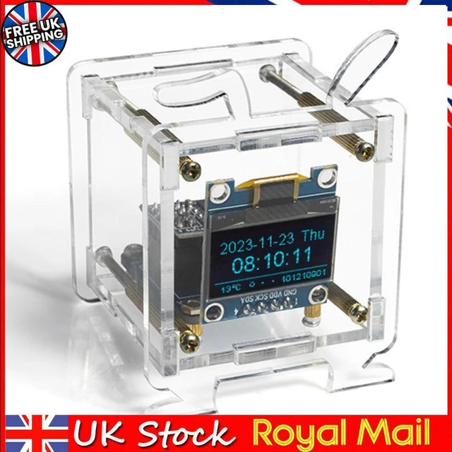Esp8266 Mini Clock Shell 0 96 Inch Oled Display Electronic Clock Set
