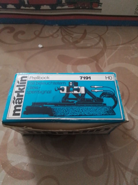 MARKLIN RAIL DROIT Avec Heurtoir Eclaire Voie M Ref. 7191 - Echelle H0 ...