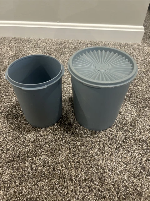 VINTAGE COUNTRY BLUE TUPPERWARE Nesting Canisters Set of 2 809-5 & 811 ...