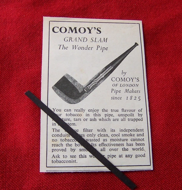 COMOY'S GRAND SLAM Tobacco Pipe 1960 Original Vintage Press Advert £6. ...