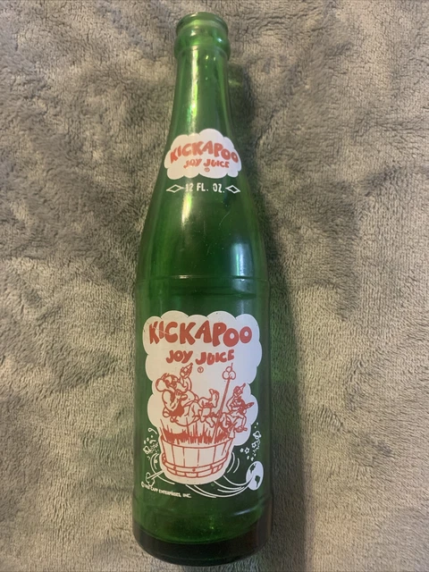 VINTAGE KICKAPOO JOY Juice Acl Green 12oz Soda Bottle Capp Enterprises ...
