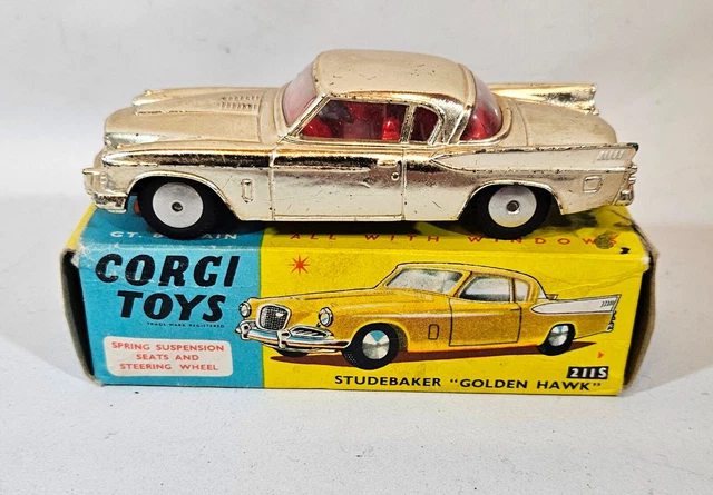 VINTAGE ORIGINAL CORGI 211S Studebaker Golden Hawk, 1960's, Boxed ...