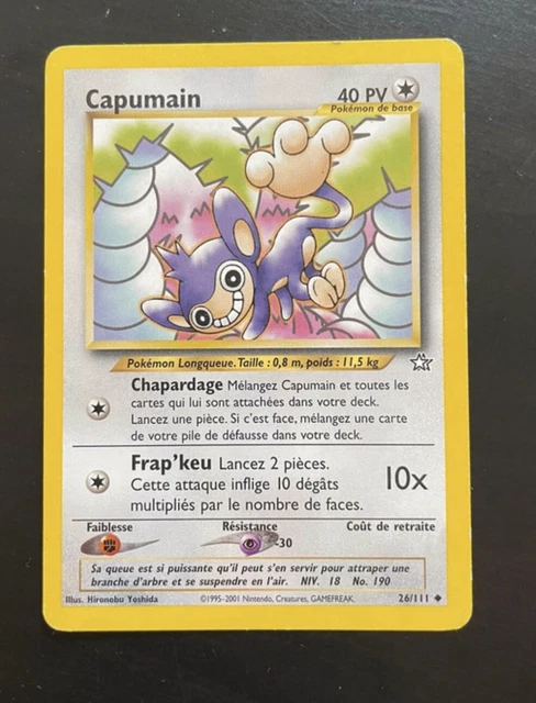 CARTE POKÉMON CAPUMAIN 26/111 Neo Genesis Wizards EUR 4,50 - PicClick FR