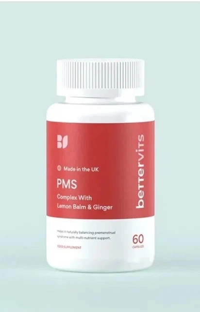 BETTERVITS PMS COMPLEX With Lemon Balm & Ginger - Part Used 30 Caps ...