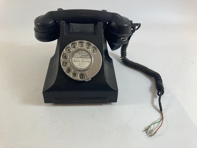 VINTAGE BAKELITE TELEPHONE GPO Black Retro Vintage Dial Phone Model ...