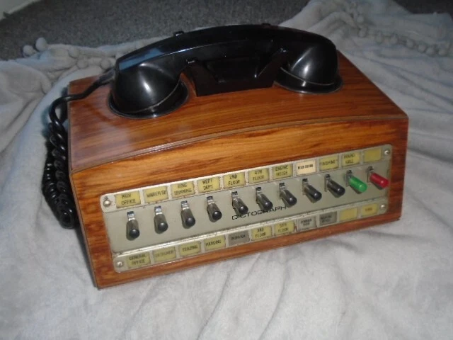 VINTAGE DICTOGRAPH PHONE Office Intercom Substation Man cave Film prop ...