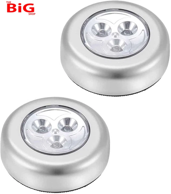 ULTRA BRIGHT LED Push Plastic Lights, (6.5Cm X 6.5Cm X 2Cm) Pack of 2 ...
