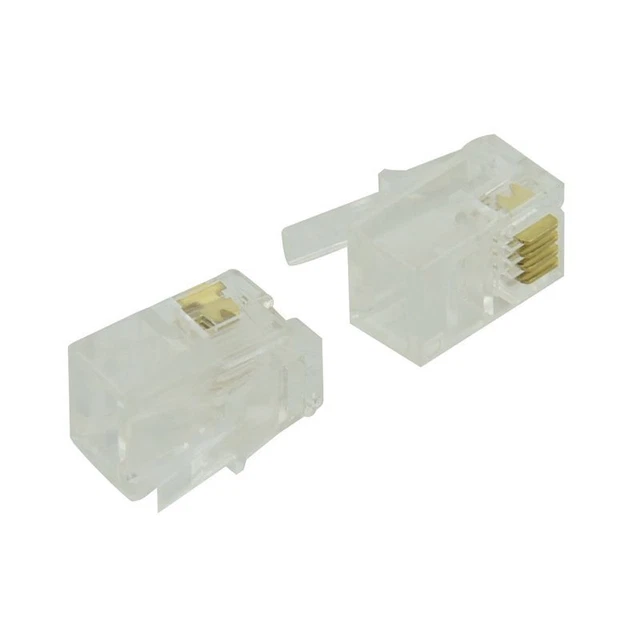 RJ9 4P4C PLUG phone Jack Connector 50 pieces, Transparent V2H23448 $14. ...