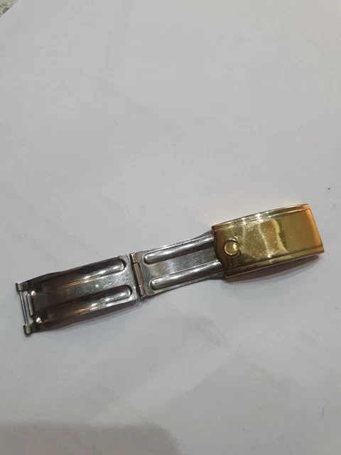 VINTAGE OMEGA STAINLESS Steel Clasp Buckle 16mm Part For Omega Bracelet ...