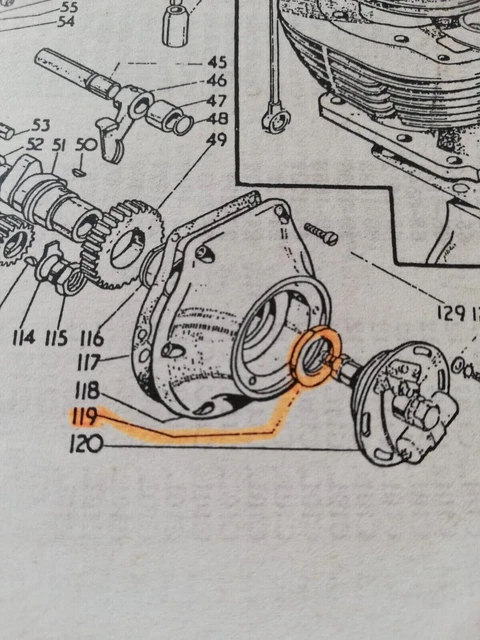 BSA C10L C11G C12 Nockenwellenkontaktschalter Öldichtung 29-1996 1954 ...
