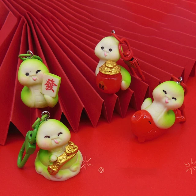 SNAKE RESIN PENDANT Keychain Cartoon 2025 Zodiac Snake Year Backpack ...