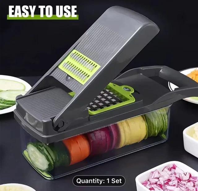 VEGETABLE CHOPPER 16 in 1 Salad Fruit Mandolin Slicer Food Dicer Cutter ...