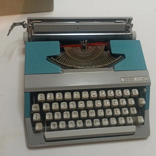 JAPY MESSAGE MACHINE A Ecrire Bleu Vintage Avec Valise De Transport ...