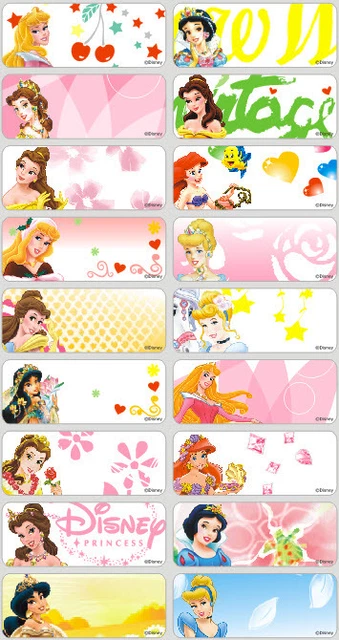 36 DISNEY PRINCESS Personalised name Label Sticker School book vinyl ...