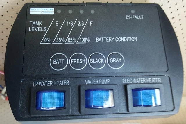POSITRON RV TANK Level Sensor Battery Monitor Panel Water Heater Pump 3 ...