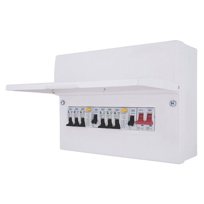 BRITISH GENERAL CONSUMER Unit Fortress 230V 6 Way 12 Module Dual RCD ...