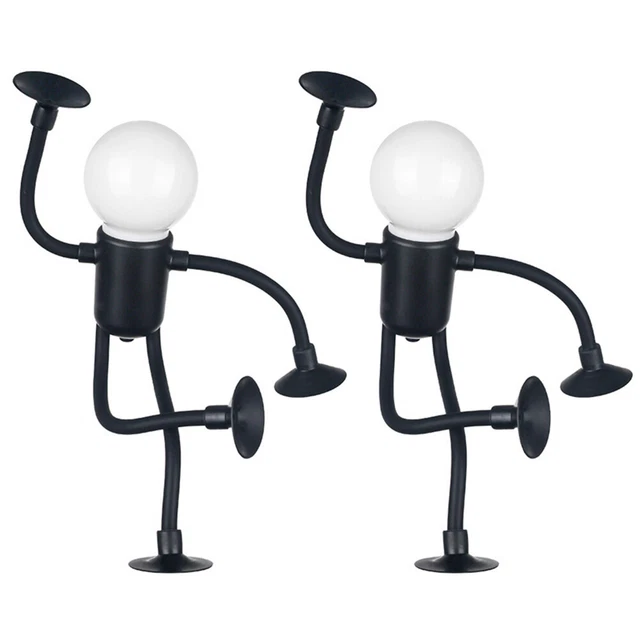 2 Pack Mini Cute Suction Bedside Lamp Creative Ornament Table
