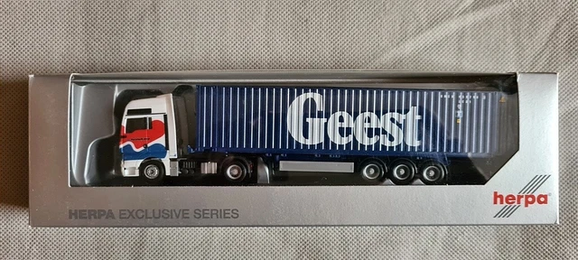 HERPA MAN TGX Heisterkamp 45 ft. Container GEEST EUR 64,95 - PicClick DE