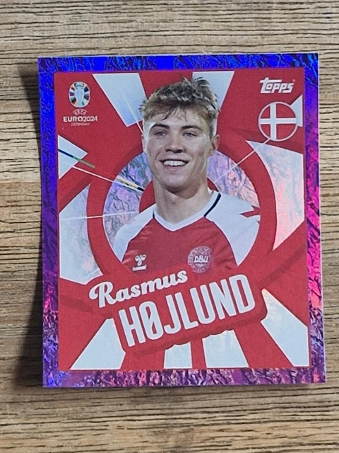 TOPPS FUSSBALL EURO EM 2024 Dänemark Rasmus Hojlund DEN PTW Parallel ...