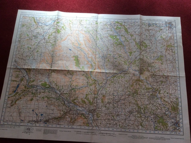 WW2 WAR OFFICE 1940 British Army Map Abergavenny, Hereford - Home Guard ...