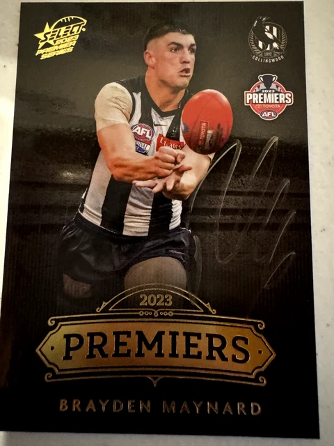 BRAYDEN MAYNARD *Hand-Signed* 2023 Collingwood Premiership Card Limited ...
