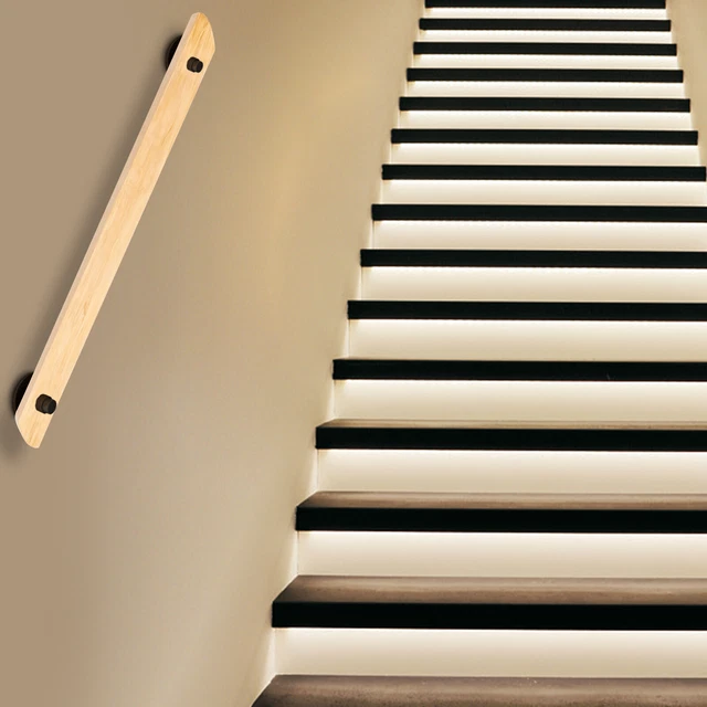 STAIR HANDRAIL SOLID Wood Staircase Grab Wall Rail Bannister Safe ...