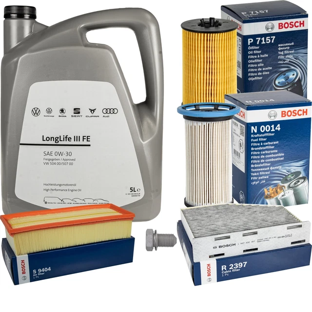BOSCH INSPECTION SET 5 L VW huile moteur 0W-30 Longlife III Fe pour ...
