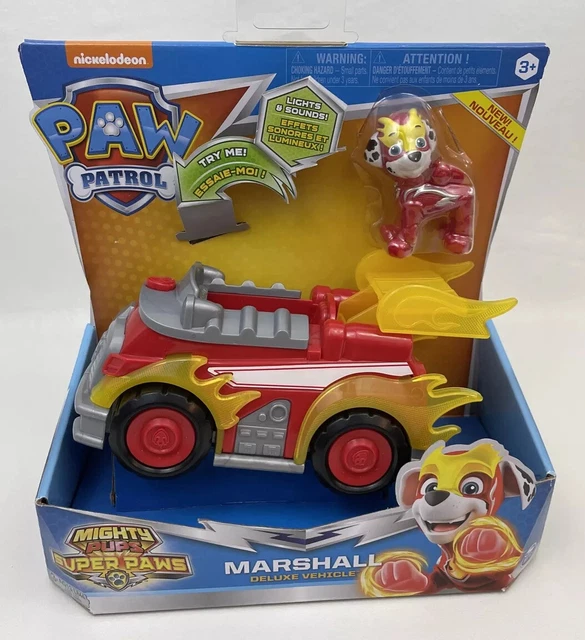 Paw Patrol Mighty Pups Super Paws Marshalls Deluxe Vehicle With Lights