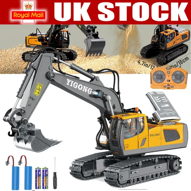 REMOTE CONTROL EXCAVATOR RC Tractor Bulldozer Crawler Truck Toy Digger ...