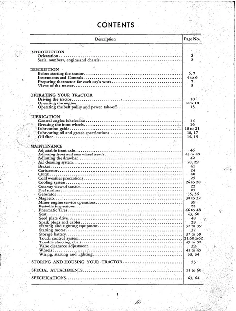 OPERATOR INSTRUCTION MAINT Manual McCormick Farmall Cub 4-Cyl 1600 RPM ...