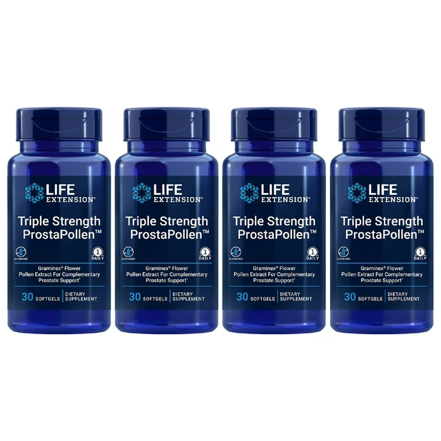 LIFE EXTENSION TRIPLE Strength Prosta Pollen – Prostate Health 30 ...