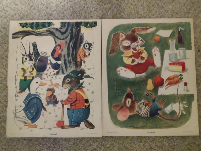 VINTAGE PLAYSKOOL TRAY puzzels animal friends 80-9A 80-9CA $7.49 - PicClick