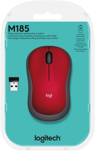 LOGITECH M185 RATÓN Inalámbrico, 2.4GHz con Mini Receptor USB, PC, Mac ...