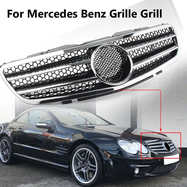 FRONT BUMPER UPPER Mesh Grille Fit Mercedes Benz R230 W230 2003-2006 ...