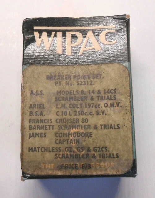 VINTAGE WIPAC BREAKER Points Set S2312 AJS Ariel BSA James Matchless ...