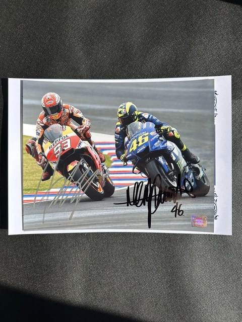 MARC MARQUEZ & Valentino Rossi Photo Autograph 8X10 Hand Signed ...