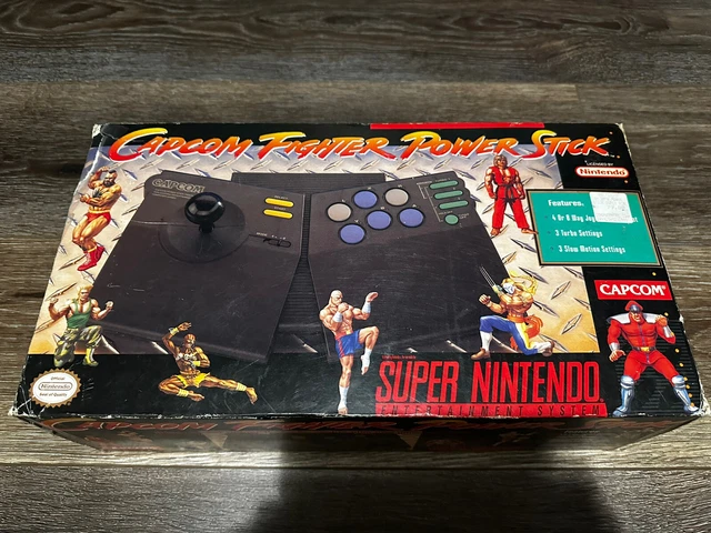 CAPCOM POWER STICK Fighter Arcade Fight Super Nintendo SNES RARE Street ...