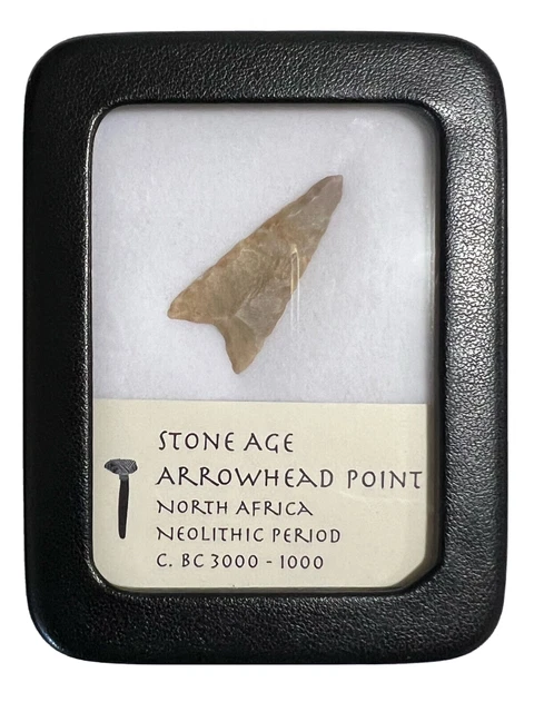 STONE AGE ANCIENT Neolithic Stone Arrowhead In Display Case! £28.12 - PicClick UK