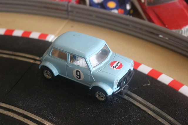SCALEXTRIC REPAINT MINI Cooper S Gulf - V. Good Unboxed Black Bumpers £ ...