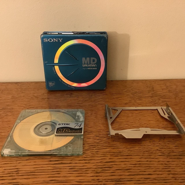 SONY MD WALKMAN Portable Minidisc Player MZ-E60 Blue w/ Remote Control ...