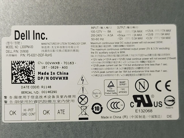 DELL L300PM-00 PS-6301-05DF Netzteil 300W EUR 9,99 - PicClick DE