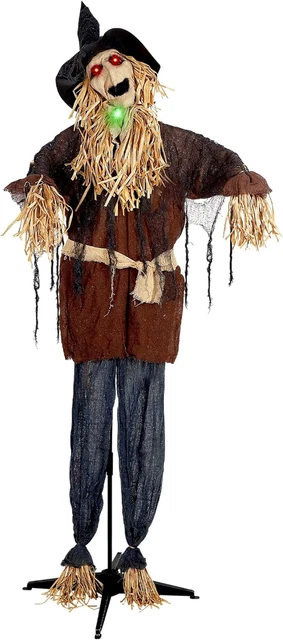 SCARECROW ANIMATED PROP Halloween Animatronic Haunted House Straw New £ ...