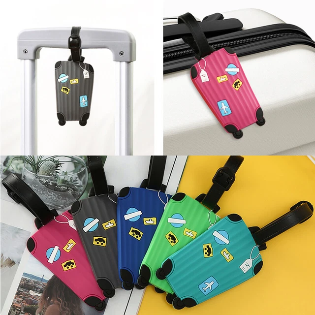 LUGGAGE TAG CARTOON Suitcase ID Addres Holder Baggage Boarding Portable ...