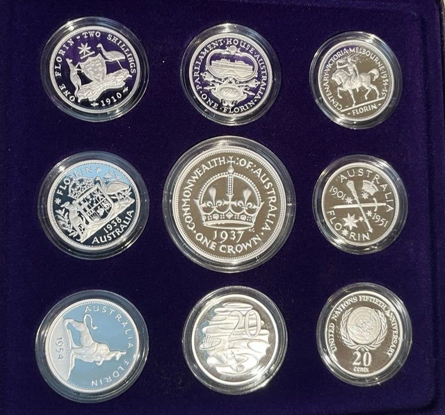 AUSTRALIA 1998 MASTERPIECES In Silver Proof Coin Set. 99.9% Silver $122 ...